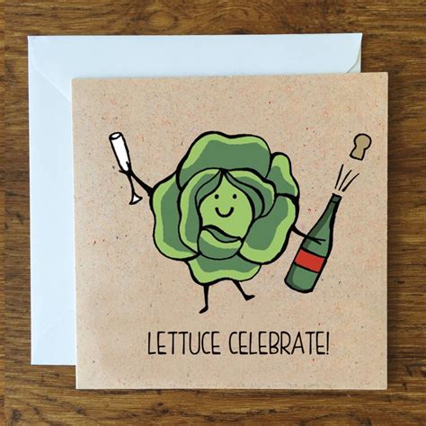 Lettuce Celebrate Food Pun Greeting Card