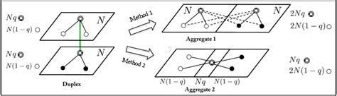 schematic illustration of two possible aggregation procedures that