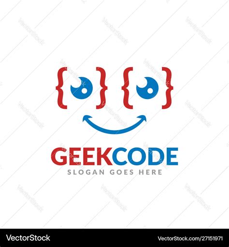 Geek Code Logo Design Template A Glasses Vector Image