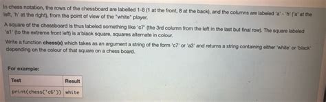 Solved In Chess Notation The Rows Of The Chessboard Are