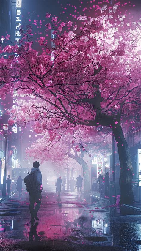 พื้นหลังต้นซากุระที่มีดอกไม้สีชมพู ภาพวอลล์เปเปอร์สำหรับดาวน์โหลดฟรี