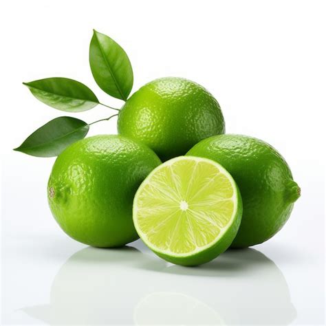 premium ai image bold and realistic lime product photography on white