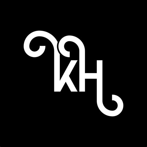 Kh Letter Logo Design On Black Background Kh Creative Initials Letter
