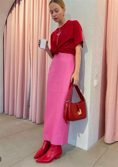 Red And Pink Outfit Inspo In 2024 Fashion Outfits Colourful Outfits