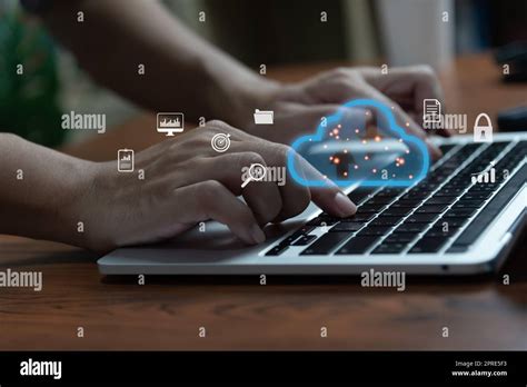 Cloud Computing Digital Technology Internet Storage Network Big Data System Onlinehand Using