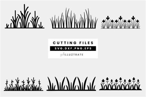 Grass Svg Cut File Grass Cutting Files Graphic By Illuztrate