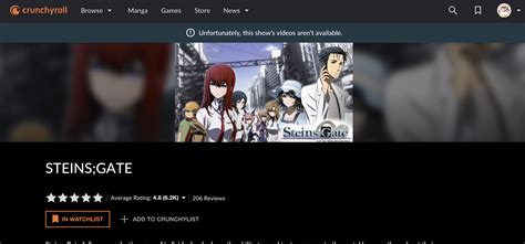 Where are the Steins;Gate's episodes? : r/Crunchyroll