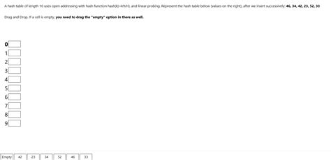 Solved Drag And Drop If A Cell Is Empty You Need To Drag Chegg