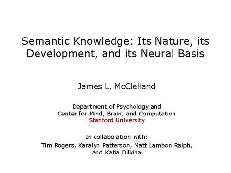 Semantic Knowledge Its Nature Its Development And Its