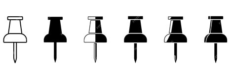 Premium Vector Push Pin Icon Set Paperclip Symbol Pushpin Flat And