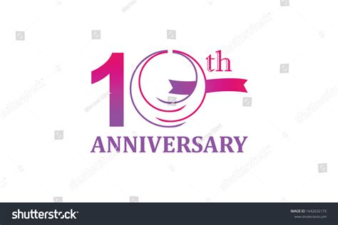 10th Anniversary Celebration Logo Design Vector เวกเตอร์สต็อก ปลอดค่า