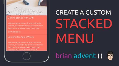 Ios Swift Tutorial Create An Animated Control Stacked Menu Youtube