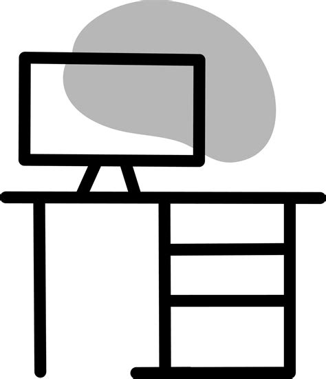 Computer Desk Illustration On A White Background 13770168 Vector Art
