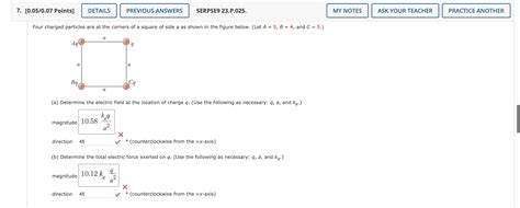 Solved Four Charged Particles Are At The Corners Of A Squ