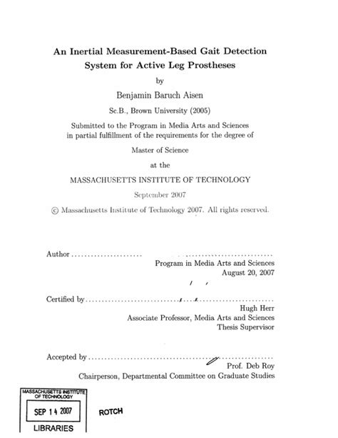 An Inertial Measurement Based Gait Detection