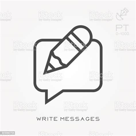 라인 아이콘 메시지 작성 기포에 대한 스톡 벡터 아트 및 기타 이미지 기포 아이콘 펜 Istock