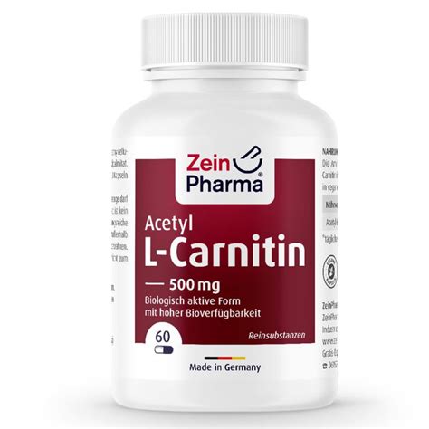 Ацетил Л-КАРНИТИН / Acetyl L-CARNITINE – ZeinPharma (60 капс) - Bio24.bg