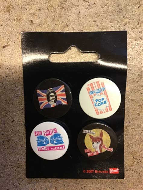 Set Of Circular Sex Pistols Punk Rock Button Badges Petes Treasure Trove