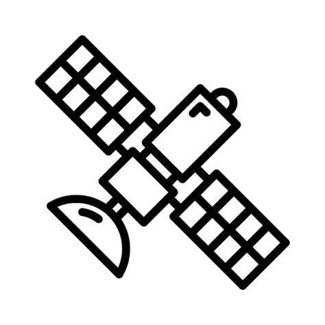 Icône De Couleur De Glyphe De Vecteur De Symbole De Signe Satellite