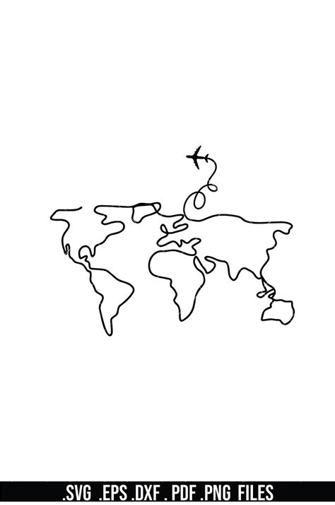 World Map Svg World Line Art Svg Simple World Map 2422041