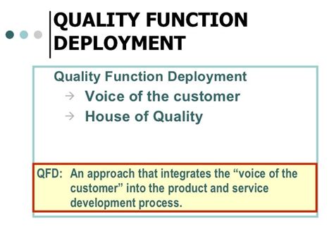 quality function deployment qfd