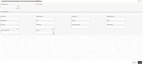 Create External Customer Account Structured Address