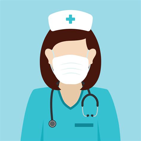 Nurse Wearing Mask Avatar Clipart Icon Vector Illustration Medical