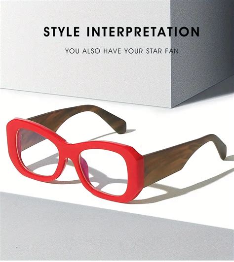 Blue Light Blocking Glasses Y2k Color Block Clear Lens Anti Temu