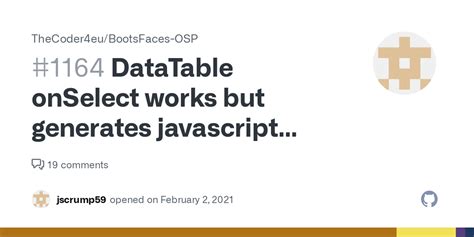 Datatable Onselect Works But Generates Javascript Network Error · Issue 1164 · Thecoder4eu