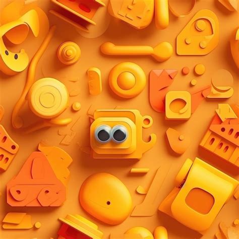 Premium Ai Image Seamless Tileable Patterns Of 3d Cartoon Elements That Are Continuous And