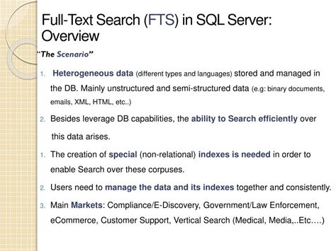 Ppt Integrated Full Text Search I Fts In Microsoft Sql Server