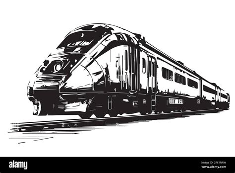 Modern High Speed Electric Train On Rails Object Isolated On White