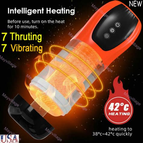 Masturbaters Automatic Handsfree Male Heating Cup Telescopic Stroker