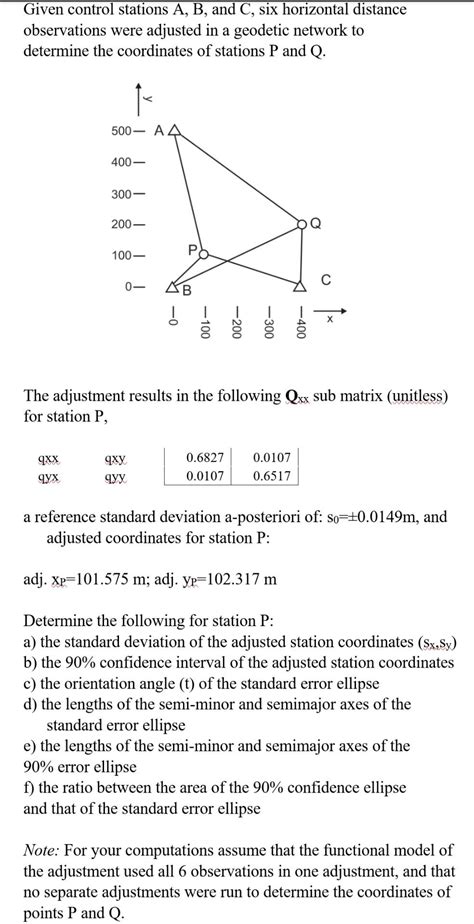 Solved Given Control Stations A B And C Six Horizontal