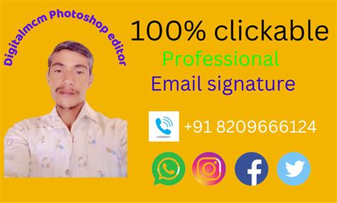 Make Email Signature Html Clickable Html Email Signature By Katiya123