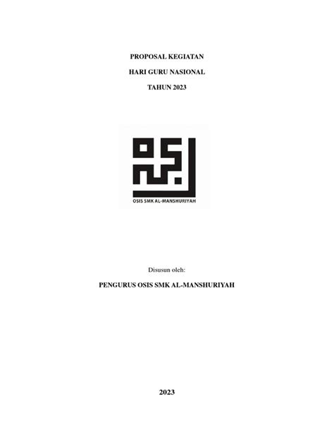 2023 Proposal Kegiatan Hari Guru Nasional Pdf