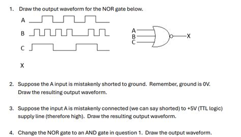 Solved 1 ﻿draw The Output Waveform For The Nor Gate
