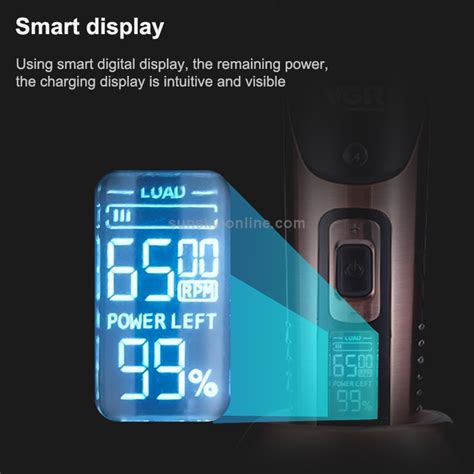 Vgr V 003 กรรไกรตัดผมหลายความเร็วปรับได้ 10 วัตต์พร้อมจอแสดงผล Led