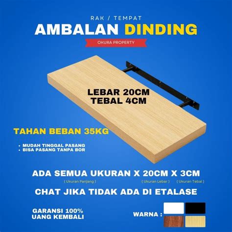 Jual Rak Ambalan Dinding Minimalis Aesthetic Panjang 60 Cm Kayu Kamar