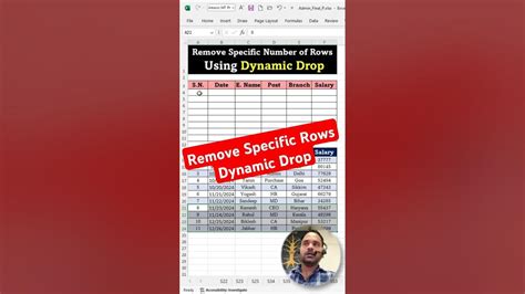 remove specific number of rows using dynamic drop formula remove