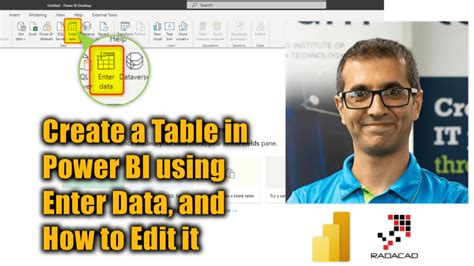 create a table in power bi using enter data and how to edit it radacad