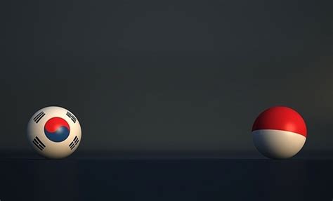 한국과 인도네시아의 국기 공 Flag Ball 3d Rendering 유토이미지 상세페이지 베이직샵 21445521
