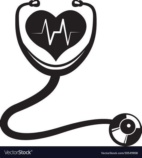 Heart Stethoscope Medical Care Design Royalty Free Vector