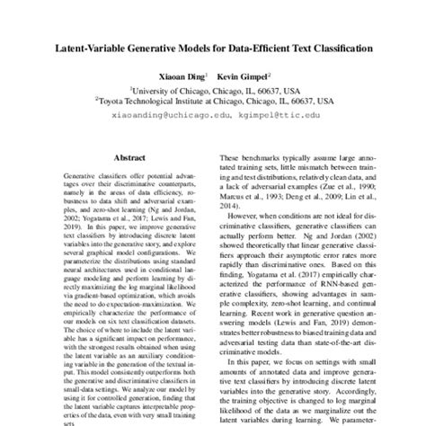 latent variable generative models for data efficient text