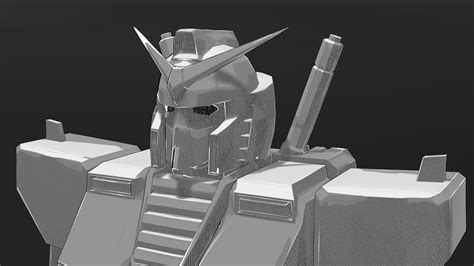 another crosshatch shader test gundam model by hikky r blender