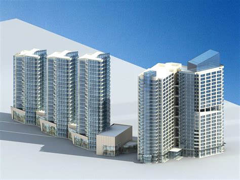 现代高层办公楼群3dmax 模型下载 光辉城市