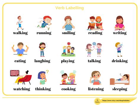 Verb Labelling Worksheet Sentence Build Digital Print Etsy