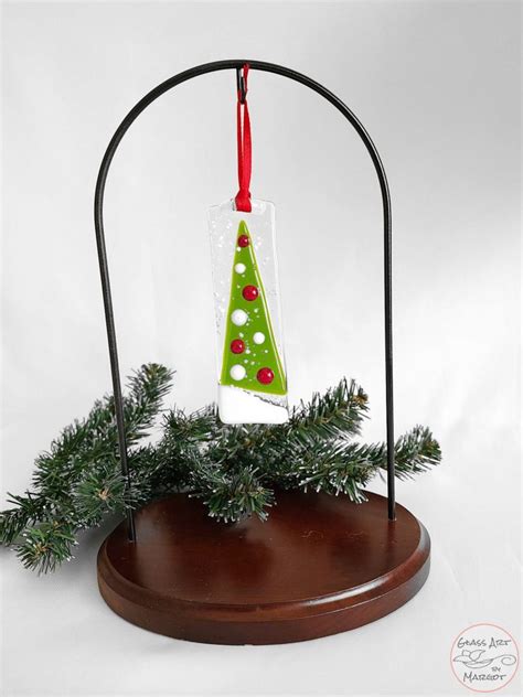 Holiday Tree Christmas Ornament Fused Glass Glass Art By Margot