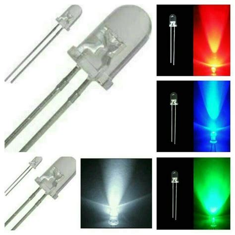 HIJAU MERAH PUTIH Led Light Indicator Diodes Small Mini Led 5mm Lamp White Red Blue Yellow Green