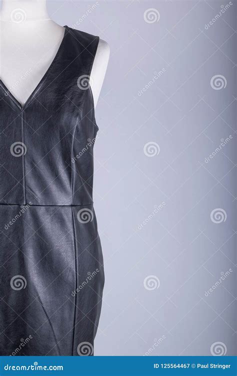 Tailors Mannequin Dressed In A Black Leather Dress Stock Image Image